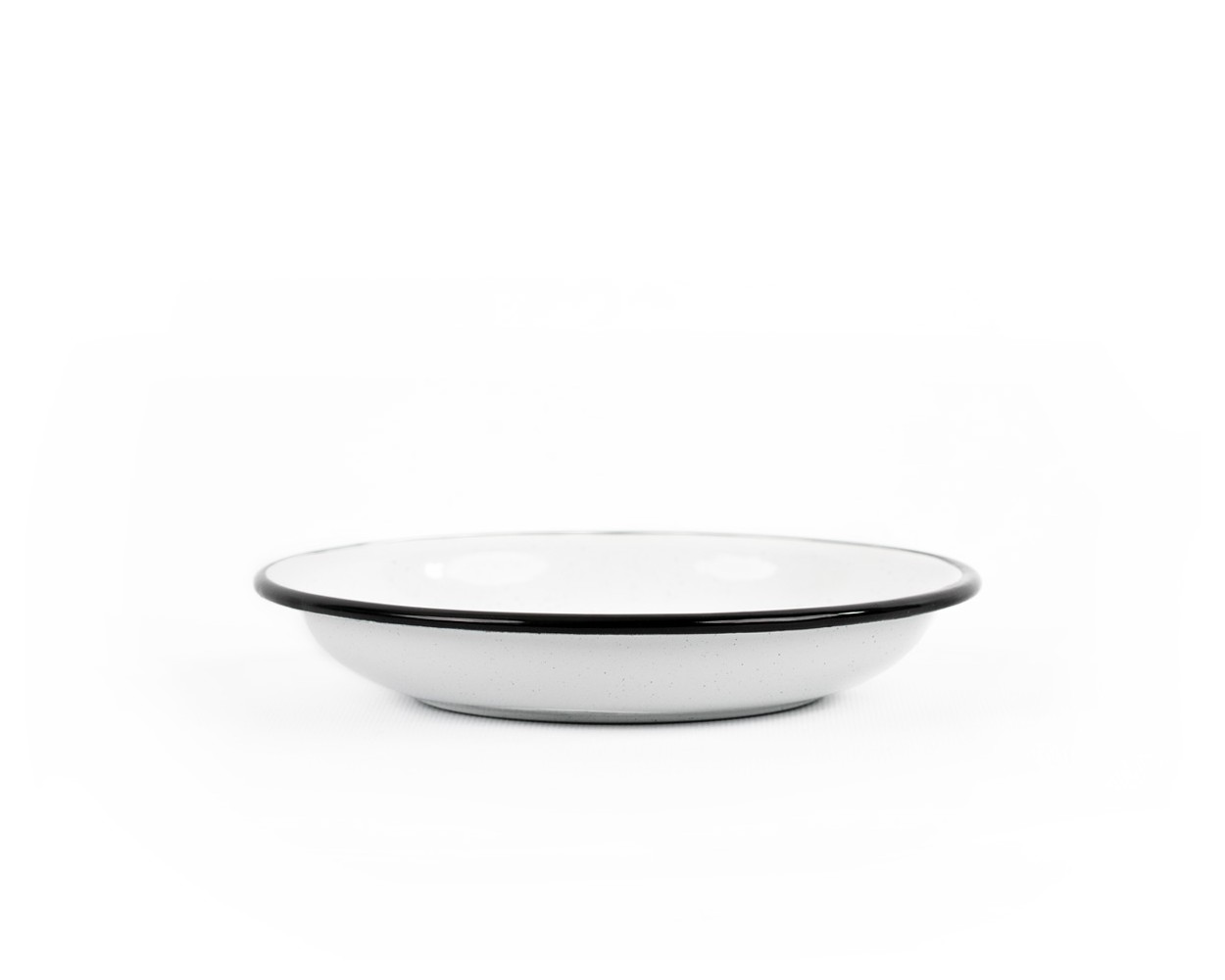 Assiette creuse en métal émaillé - blanc - 20cm